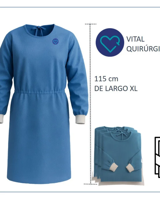 Bata Quirúrgica Desechable Estéril / No Estéril SMS 35g Azul – Vital ...